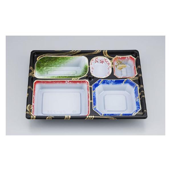 CU-205 曲水本体（Ｎ）◇料理を活かす美しい柄でおもてなしの席を演出します。◇磁器調の柄がまるで小皿が入っているかのように演出します。◇蓋と合わせて高級感のあるお弁当として使用できます。●本体：レンジ不可●材質：HIPS●耐熱温度：85...