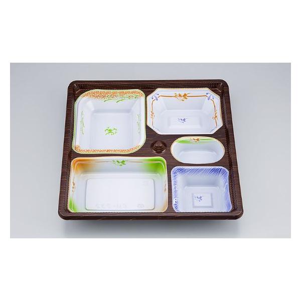 CU-232 うつろい本体（Ｎ）◇料理を活かす美しい柄でおもてなしの席を演出します。◇磁器調の柄がまるで小皿が入っているかのように演出します。◇蓋と合わせて高級感のあるお弁当として使用できます。●本体：レンジ不可●材質：HIPS●耐熱温度：...