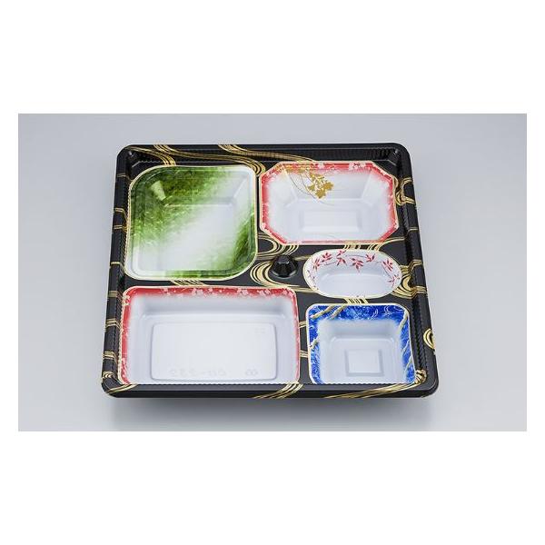 CU-232 曲水本体（Ｎ）◇料理を活かす美しい柄でおもてなしの席を演出します。◇磁器調の柄がまるで小皿が入っているかのように演出します。◇蓋と合わせて高級感のあるお弁当として使用できます。●本体：レンジ不可●材質：HIPS●耐熱温度：85...