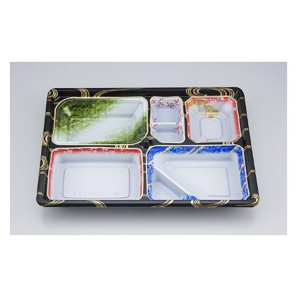 CU-233 曲水本体（Ｎ）◇料理を活かす美しい柄でおもてなしの席を演出します。◇磁器調の柄がまるで小皿が入っているかのように演出します。◇蓋と合わせて高級感のあるお弁当として使用できます。●本体：レンジ不可●材質：HIPS●耐熱温度：85...