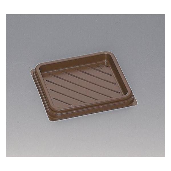Fパレ W-80（ブラウン） ◇サンドイッチや調理パンの容器です。◇蓋の高さのバリエーションで多彩なメニューに対応！●材質：HIPS●耐熱性：80℃●サイズ：外寸・深さ（mm）/144×127×15●入数：50枚