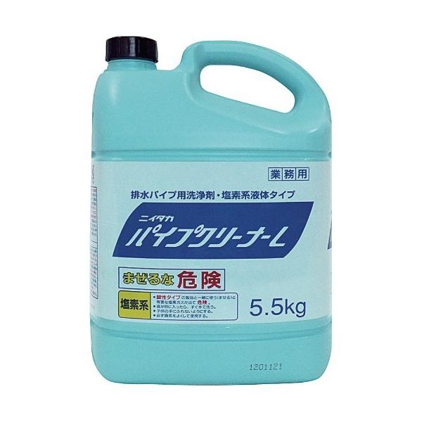 ニイタカ パイプクリーナーＬ 5.5ｋｇ◇粘度の高いジェルだから効果発揮!。◇原液をそのまま流し込むだけで、詰まりの原因である油・髪の毛などを溶かして分解します。◇ジェル状液体が垂直面の汚れに強力に付着し、ムダなく作用します。◇除菌・除臭も...