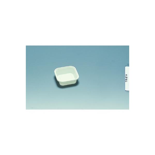 TR-61H 白 本体◇TRシリーズ・多彩な形状でいろいろなメニューに対応！◇形状は四角のどんぶりで小さめの容器です。　●レンジ対応●素材：PPF●耐熱温度：１３０℃　　　　　●サイズ：１２０×１２０×４０mm ●入数：５０枚