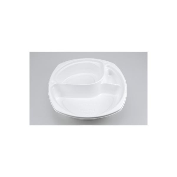 BF-219 ホワイト 本体 ◇定番のカレー容器です。◇お弁当屋さんで人気です。●本体：レンジ対応●素材：BF●耐熱温度：１０５℃　　　　　●サイズ：２１４×２１４×４５mm ●入数：５０枚