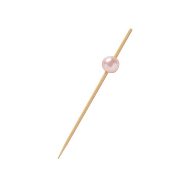 パールピックス ピンク　5cm◇真珠層のように奥深い上質な輝きを持つ飾り串です。◇ピンク、ピンクと希少とされるゴールドにもこだわりました。◇趣の異なる3色で上質な引き立てがお楽しみいただけます。◇竹串はシンプルなスタンダードモデルの丸串から...