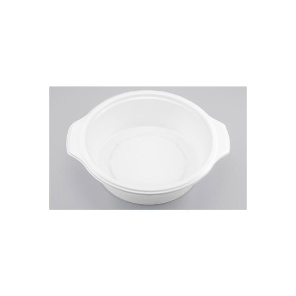 BF-386 ホワイト 本体 ◇煮込みや惣菜の容器です。◇スープメニューに最適な鍋型の容器です。◇汁物がこぼれにくい内嵌合タイプの容器です。●本体：レンジ対応●素材：BF●耐熱温度：１０５℃　　　　　●サイズ：２１２×１８５×５５mm ●入...