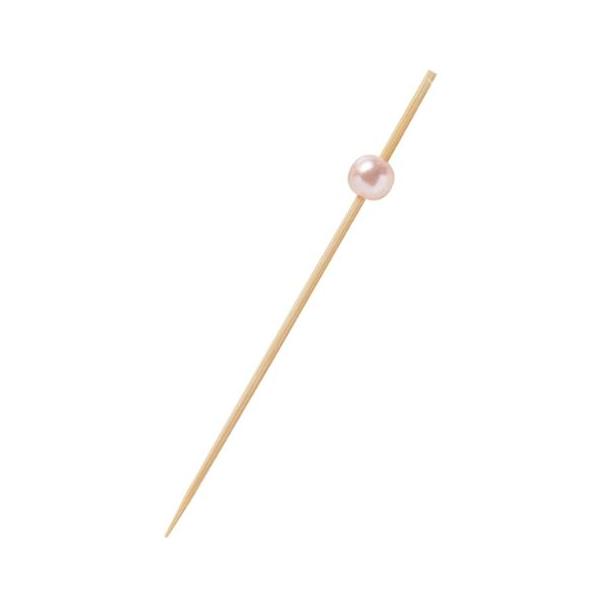 パールピックス ピンク　7cm◇真珠層のように奥深い上質な輝きを持つ飾り串です。◇ピンク、ピンクと希少とされるゴールドにもこだわりました。◇趣の異なる3色で上質な引き立てがお楽しみいただけます。◇竹串はシンプルなスタンダードモデルの丸串から...