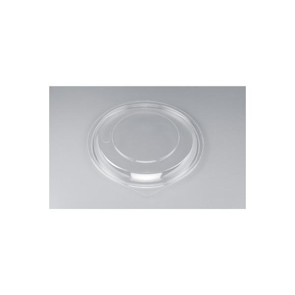 BF-386 浅嵌合蓋（U字穴） ◇煮込みや惣菜の容器です。◇スープメニューに最適な鍋型の容器です。◇汁物がこぼれにくい内嵌合タイプの容器です。●蓋：レンジ不可●素材：OPS●耐熱温度：８５℃　　　　　●サイズ：φ１７９×１３mm ●入数：50枚