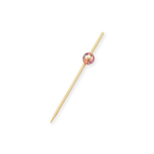 ビーズピックス ピンク　5cm◇カラフルなビーズ珠をあしらった串です。◇パーティやレセプションなどオードブルに高貴な彩りを添えます。◇竹串はシンプルなスタンダードモデルの丸串から料理に合わせた様々な形状の串があります。◇創作に最適ななカタチ...
