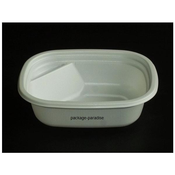 おでん容器　BFおでん内2　嵌合蓋セットカラー：本体＝ホワイト、嵌合蓋＝透明サイズ：183×147×60mm（蓋の高さ14mm）容量：約560cc材質：本体＝BF(低発泡ポリスチレン)、蓋＝OPS(二軸延伸ポリスチレン)耐熱温度：105℃（...