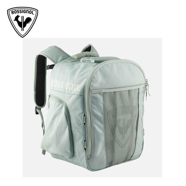 ロシニョール エレクトラ ブーツ＆ヘルメット パックは、ブーツ、ヘルメット、その他スキーに必要な小物をハンズフリーで持ち運びできる便利なアイテムです。外側のヘルメット用コンパートメント、ブーツホルスター、ジッパー付きポケットから、スキーに必...