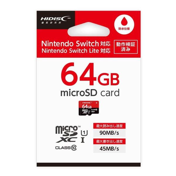 HIDISC ゲーミング microSDXCカード 64GB CLASS10 UHS-I 対応 HDMCSDX64GSW-WOA【商品説明】　・R/Wupto90/45。・スピードクラスClass10UHS-I。・ファイルシステムFAT32...