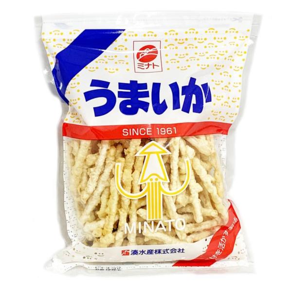 昭和30年にするめフライ「宝いか」の製造を開始。昭和36年には3代目社長 湊 謙一が「うまい」と「いか」から「うまいか」という名前を思いつき、商品名を「うまいか」としました。製造を開始して以来、一貫して素材にこだわり、素材本来の味を活かした...
