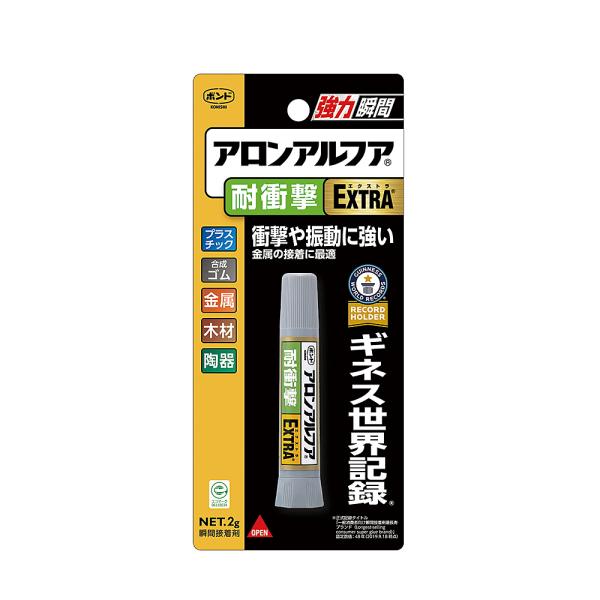 ●用途：金属・ゴム・プラスチック・木材・陶磁器の接着。●特長：衝撃や振動をうけるものの接着に。●サイズ：W84×D23×H190
