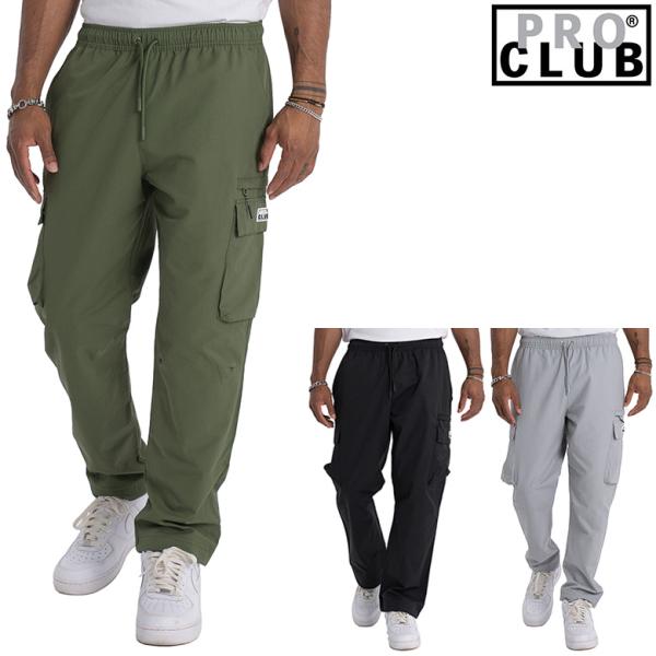 PRO CLUB COMFORT TECH TAPERED CARGO PANTプロクラブ ナイロンパンツ カーゴ パンツ PROCLUBセットアップ対応可能[サイズ：ウエスト / 股下 / ワタリ / 裾幅の順]【M】最大約96cm / ...