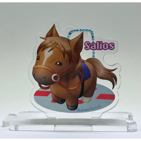 こちらの商品は競走馬「サリオス」をモチーフにしたアクリルスタンドです。ボールチェーンがついているので、アクリルキーホルダーとしてバッグなどお好きな所に付けることがもできます。台座が連結できるようになっているので、お好きな組み合わせでつなげて...