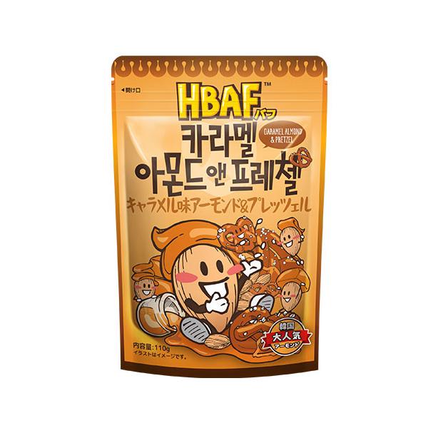 アーモンドとプレッツェルに塩気のあるキャラメル味！