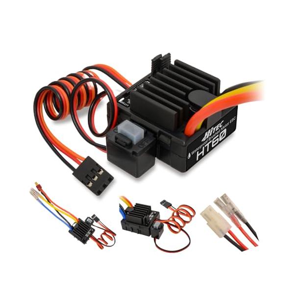 【商品名】ハイテック HT60(タミヤタイプコネクター)防水ブラシモーターESC 61169 アンプ ブラシモーター用 スピードコントローラー RCカー ラジコン 1/10・1/12・1/16・オンロード オフロード ショートコース バギー...