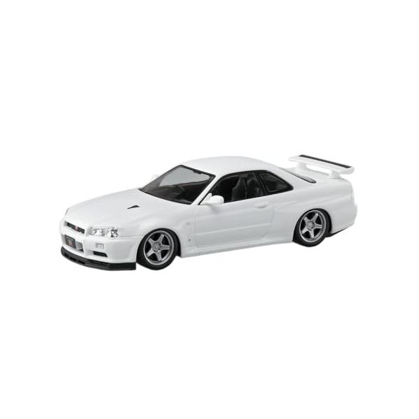 【商品名】青島文化教材社(AOSHIMA) 楽プラ スナップキット No.12CU-WP ニッサン R34スカイラインGT-R カスタムホイール(ホワイトパール) 1/32スケール 色分け済みプラモデル【商品説明】日産自動車（株）申請中【状...