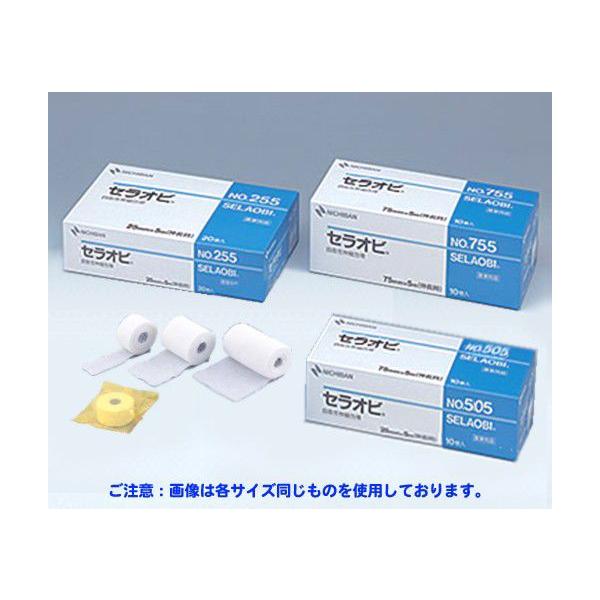 製品名：セラオビ　No.755サイズ：幅75mm×5m（伸長時）　入り数：10巻入／箱材　質：綿糸+ウレタン芯綿糸粘着剤：ゴム系発売元：ニチバン株式会社