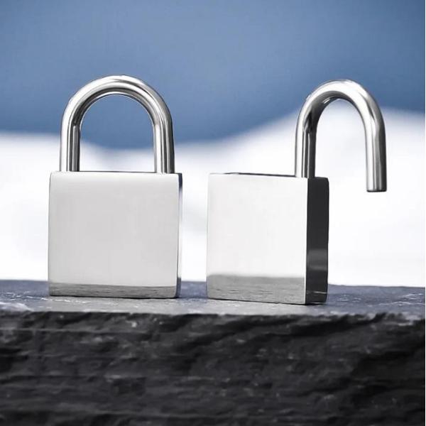 光沢があり高級感のある8Gの南京錠のボディピアスです。南京錠の中にスプリングが入っており、引っ張ると開き離すと元に戻るような仕様です。重さは約14ｇになり、そのまま使用できますがホールトゥとしても使用できます。ネックレスのトップとしても使え...