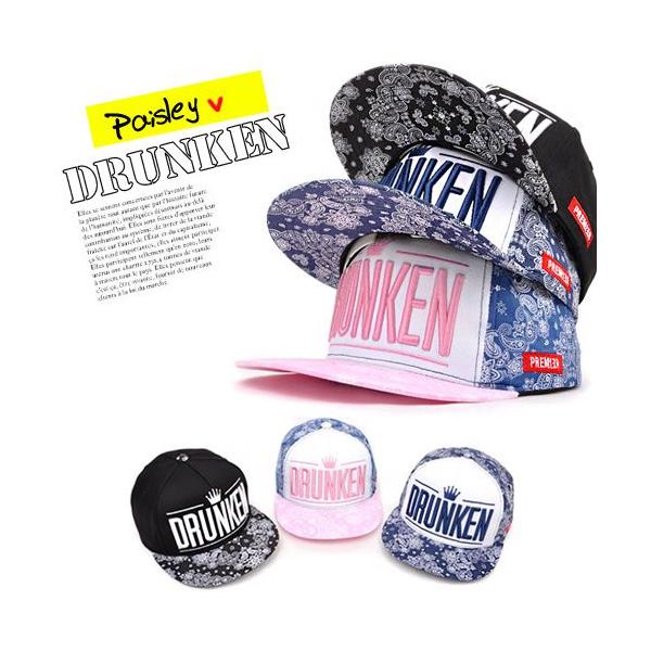 DRUNKEN ロゴ 帽子 paisley ペイズリー柄 キャップ cap
