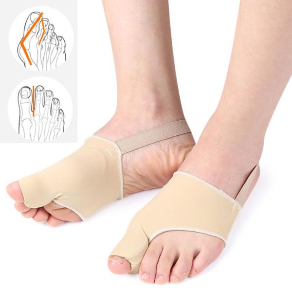 外反母趾サポーター （ベージュ／S／L／右左２個）足指の曲がりがひどくなる前に。装着簡単な薄型タイプ●薄型の履くだけのタイプで装着が簡単。●フィット感に優れたシームレス素材が中足靭帯を適度にサポートするので、トラブルを感じ始めたらすぐ気軽に...