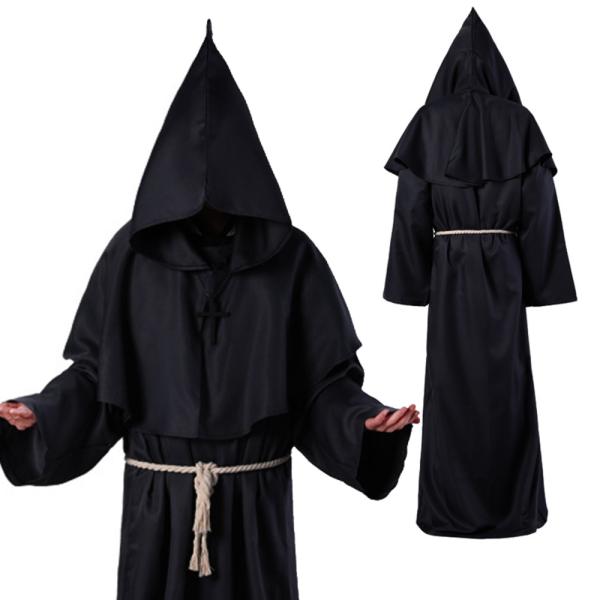 残り在庫数(本日0:00時点)：3ブラック-Lブラック-L商品名 ブラックフーディッドローブ商品説明 シンプルでスタイリッシュなデザイン フード付きで神秘的な印象 丈夫な素材で着心地抜群 ハロウィンやコスプレに最適 サイズも豊富で幅広い体型...