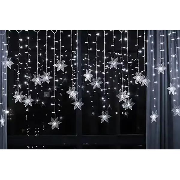 残り在庫数(本日0:00時点)：2白 雪の結晶デザインの美しいLEDライト 簡単取り付けで、クリスマスや冬の装飾に最適 薄暗い中でも煌めく光で幻想的な雰囲気を演出 あらゆる場所に合うデザインで、インテリアにも最適電圧：110V色：白フューチ...