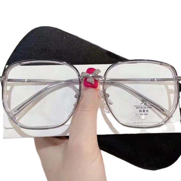 残り在庫数(本日0:00時点)：2グレーブランド レディース おしゃれ メンズ シンプル ユニセックス 眼鏡 ファッションメガネ アンチブルーライト 透明レンズ 縁付き 伊達めがね ウェリントン型  ブルーライトカット透明メガネ   ブルー...