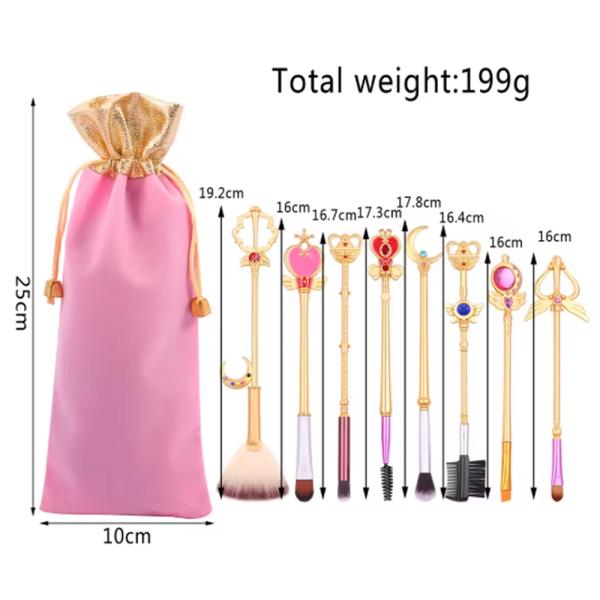 残り在庫数(本日0:00時点)：1■変身願望を叶える！魔法少女メイクブラシ8本セット■月に代わってお化粧よ！乙女のトキメキを詰め込んだ、セーラームーン風コスメツールで、あなたも憧れのプリンセスに変身♪コスプレメイクや普段使いにも。お友達への...