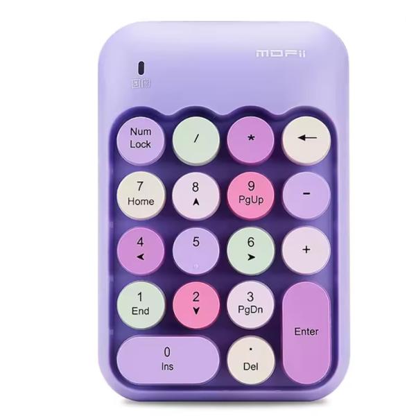 残り在庫数(本日0:00時点)：4紫MOFii X910 ワイヤレステンキーは、ポップなパステルカラーが特徴のデザイン性と機能性を兼ね備えたモデルです。2.4GHzワイヤレス接続により安定した通信を実現し、デスク周りをすっきりと快適に。持ち...