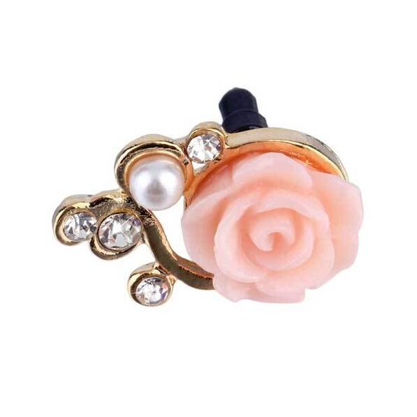 残り在庫数(本日0:00時点)：1ピンクピンクバラモチーフのイヤホンジャックピアスバラ型イヤホンジャック。華やかさを演出するのに最適なアクセサリーです。3.5mmイヤホンジャックに差し込むだけの簡単アクセサリーイヤホンジャックにゴミやほこり...