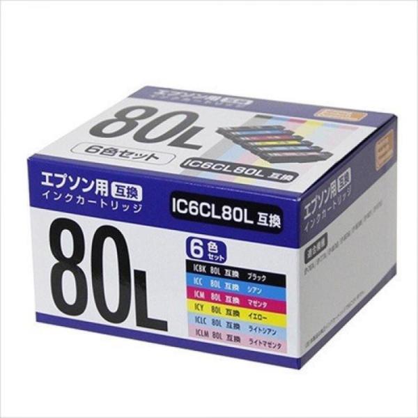 残り在庫数(本日0:00時点)：6ナカバヤシ PPC エプソン用互換インク 6色パック IC6CL80L互換 PP-EIC80L6P-80 エプソン用互換インクカートリッジ 80L 6色セット  エプソンプリンター対応の高品質互換インク。 ...