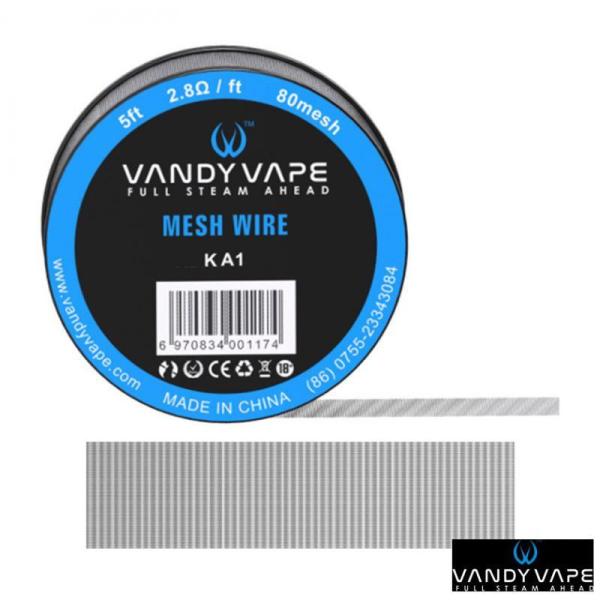 残り在庫数(本日0:00時点)：180メッシュ80メッシュ商品名 Vandy Vape KA1 メッシュワイヤー商品説明 長さ 5フィート (約1.5メートル) 抵抗値 2.8Ω/フィート メッシュサイズ 80メッシュ ヴェイプ向けの高品質...