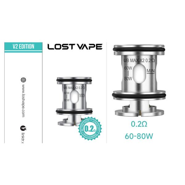 残り在庫数(本日0:00時点)：30.2ohm このUB Max 交換用コイルは、ロストべイプ(Lost Vape)Centaurus Q200キットと完全に互換性があります。ブランド:Lost Vapeユニット:3個/パック抵抗:UB M...