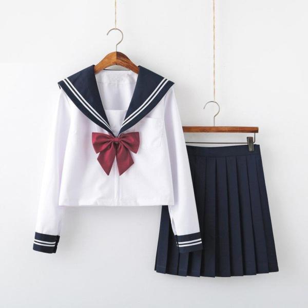 残り在庫数(本日0:00時点)：2長袖MMハロウィンにぴったりのセーラー服コスプレ衣装が登場！紺の長袖上着、リボン、スカートの3点セットで、女子高生JK風の制服スタイルが楽しめます。サイズはMサイズです。お手入れは、水温40度以下の洗濯ネッ...