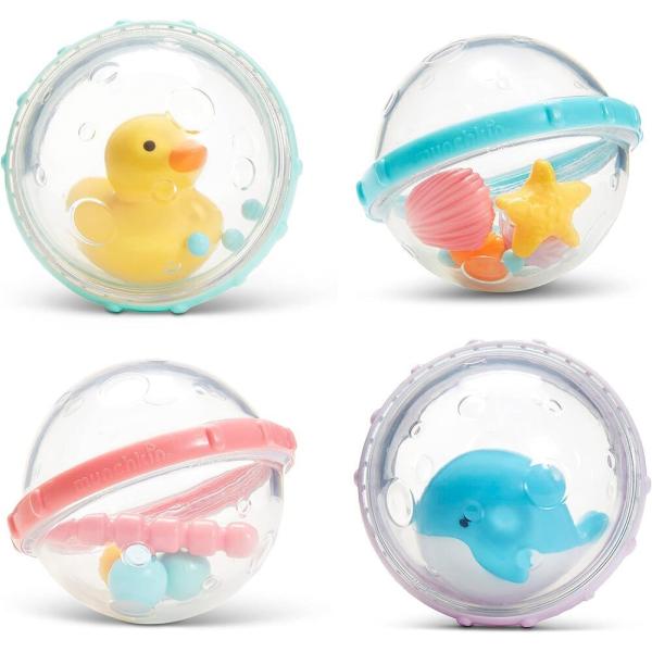 残り在庫数(本日0:00時点)：2赤ちゃんのお風呂タイムをもっと楽しく！「Float &amp; Play Bubbles」は、水に浮かぶ透明ボールの中にアヒルやイルカ、カラフルなビーズなどが入った知育おもちゃです。赤ちゃんが振ったり転がし...