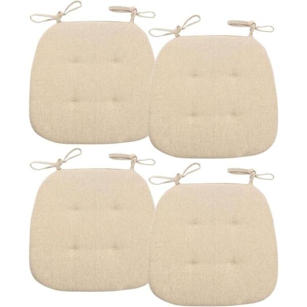 【高品質生地】：椅子のクッションは高品質のリネン生地で作られています。生地は厚く、柔らかく、肌にやさしく、通気性と快適さを備えており、オールシーズン使用できます。天然染料で処理されたこの生地は耐久性と耐久性があるため、色あせの心配はありませ...