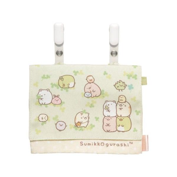 クリップで留めてポケットに変身！ティッシュやハンカチを入れてね♪素材：ポリエステル製、クリップ2個サイズ：約115×145×20mm