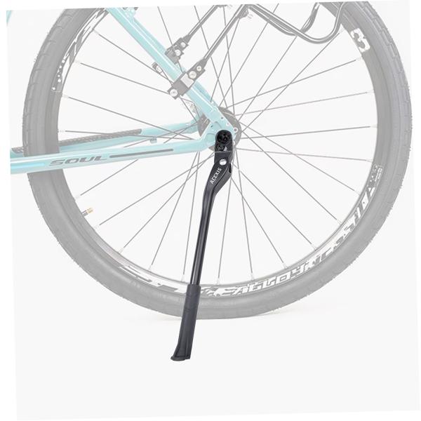 【自転車用クイックリリーススタンド】高強度、軽量設計で、長さ調節が可能な自転車用クイックリリース式スタンドです。この自転車のキックスタンドは、クイックリリースレバーを差し込むだけで簡単に取り付けられます！【適用】24インチ〜29インチのホイ...