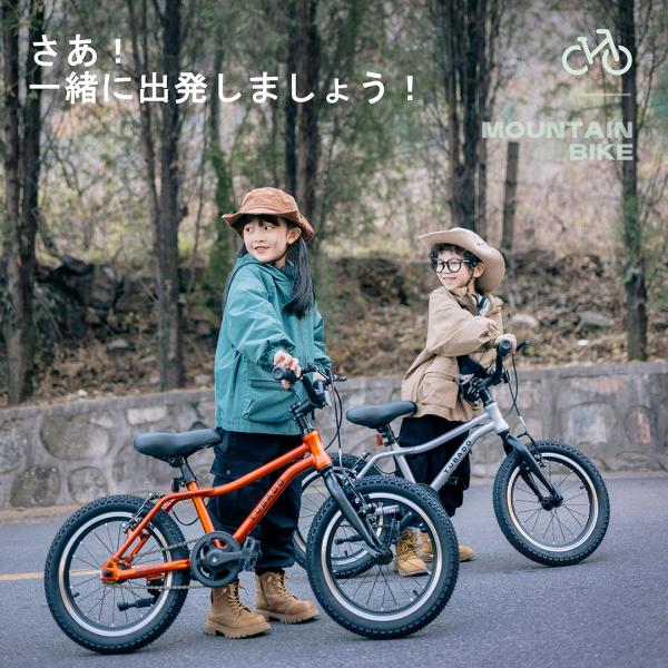 男女子向けのカッコいいデザインの子供自転車安心の前後ディスクブレーキ仕様パンクの少ない2.125インチ幅のワイドタイヤシートポスト、ハンドル高さ等、お子様の成長に合わせて微調整できます。適応年齢:3-6歳-14インチ(85-115cm)　　...