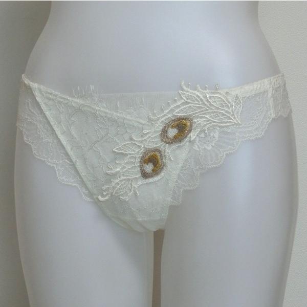 トリンプ　ストリング 肌ざわりのよい、快適なはき心地の、Tバックショーツピーコック柄のケミカルモチーフ　＜POINT＞■ブランド：FLORALE by Triumph (フロラーレ バイ トリンプ)　■サイズ：Ｍ（ヒップサイズ　87-95c...