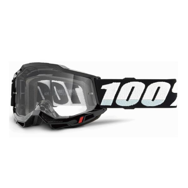 メーカー名： 100％ / 100パーセント商品名： ACCURI2 アキュリ2 ゴーグルフレームカラー： ブラックレンズカラー： クリア（透過率88〜92％）※透過率が低いほど、強い日差しに適したカラーです。ストラップ幅： 45ミリスポン...