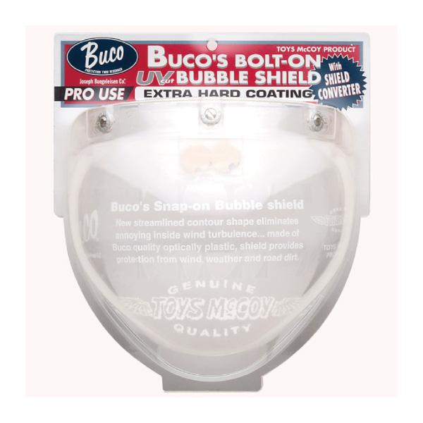 メーカー： BUCO / ブコ商品名： BOLT-ON BUBBLE SHIELD with CONVERTER / ボルトオンバブルシールド ウィズ コンバーターカラー： クリアー