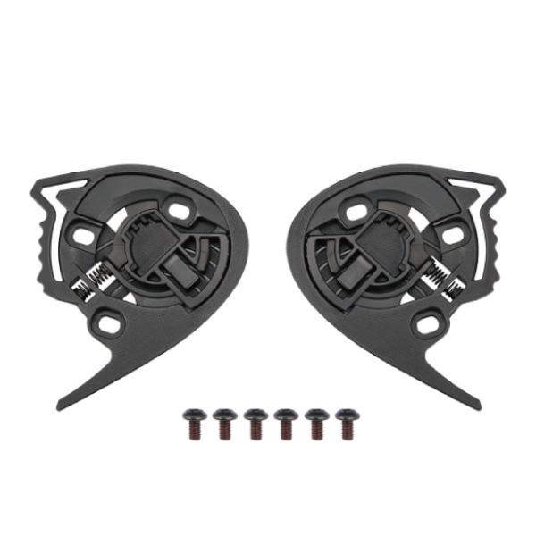 メーカー名： OGK KABUTO商品名： DAF-R シールドラチェットセット 対応ヘルメット： F-17 / AEROBLADE-6内容： DAF-R ラチェット（L/R）×1セット、4×7ビス×6本