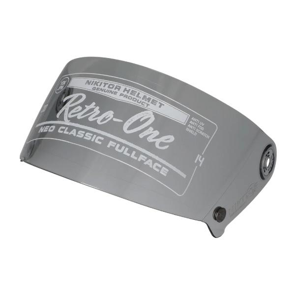 メーカー名： RIDEZ / ライズ商品名： NIKITOR SHIELD For Retro-One レトロワン用シールドカラー： ライトスモーク適合ヘルメット： NIKITOR Retro-One99％UVカット
