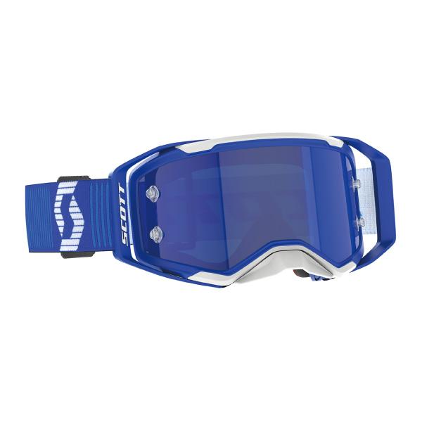 メーカー名： SCOTT / スコット商品名： プロスペクト2.0 ゴーグルカラー： ブルー/ホワイト/ブルークロームレンズSCOTTのフラッグシップモトクロスゴーグルの第2世代モデル。新たに画期的なアウトリガー連動クイックレンズリリースシ...