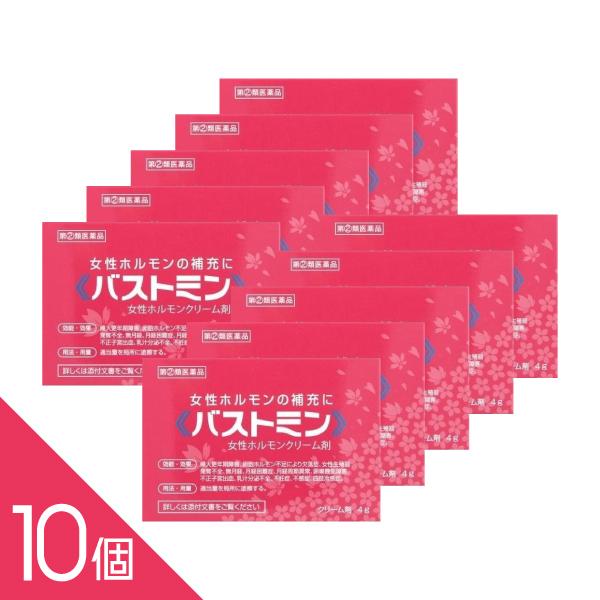 バストミン 4g　　【指定第2類医薬品】商品紹介「バストミン」は、有効成分に卵胞ホルモン(女性ホルモンの一種で、エストロゲンともいいます。)である、エチニルエストラジオールとエストラジオールを配合した医薬品です。卵胞ホルモンは主に卵巣から分...