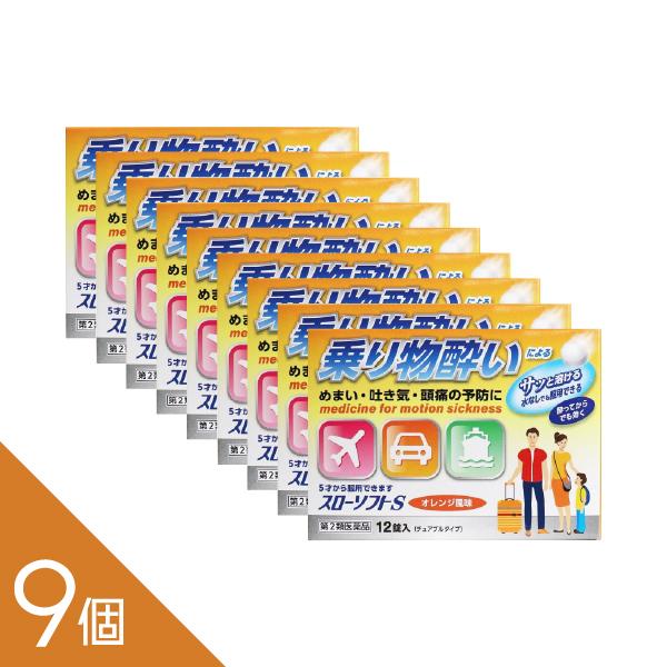 スローソフトは、乗物酔いによるめまい・吐き気・頭痛の予防及び緩和に効果をあらわす薬です。水なしでも服用できるので、旅行の途中で気分が悪くなったときでも、その場で服用できます。個装サイズ：97X70X19mm個装重量：約16ｇ内容量：12錠入...